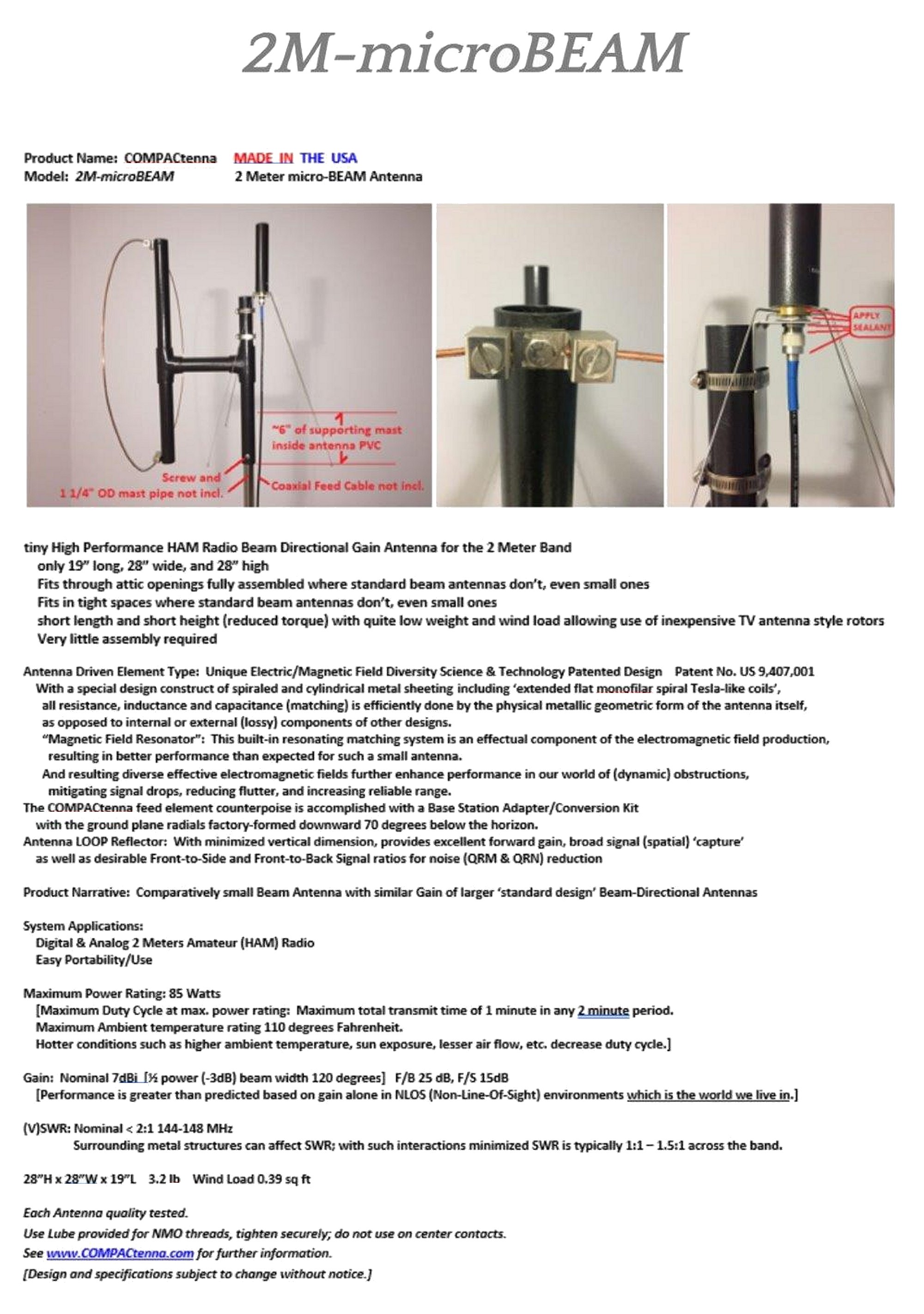 COMPACTenna 2M-MICROBEAM COMPACtenna 2M-microBeam | DX Engineering