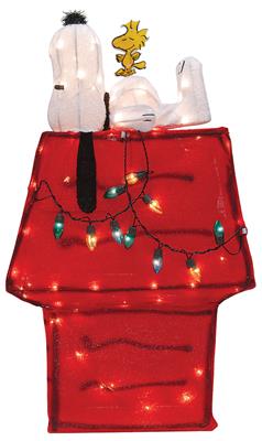 Summit Gifts 46347 Peanuts Snoopy On Dog House Tinsel-Light Display ...