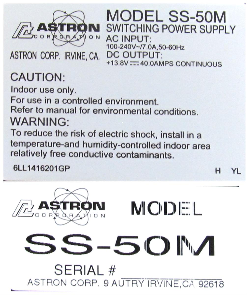 Astron Corporation SS-50M Astron SS Series Switching Power Supplies ...