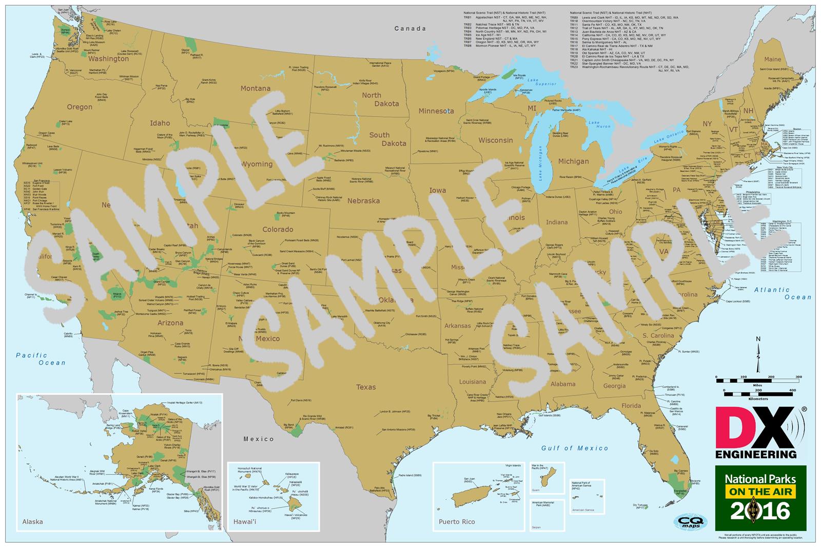 CQmaps NPHWP CQMaps NPOTA 2016 National Parks Site Maps | DX Engineering