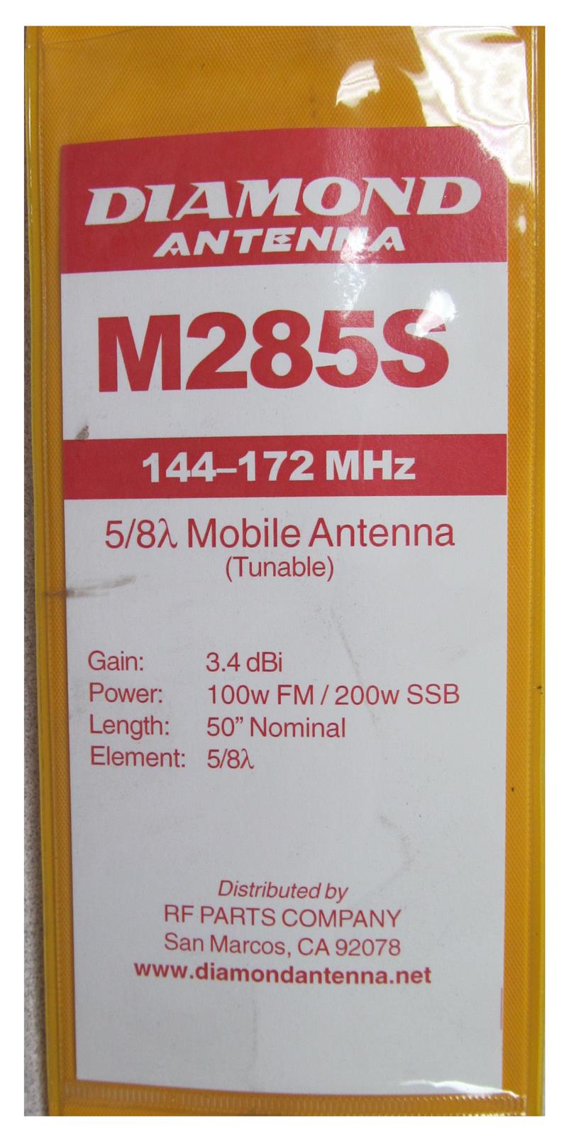 Diamond Antenna M285S Diamond Antenna Monoband Mobile Antennas | DX ...