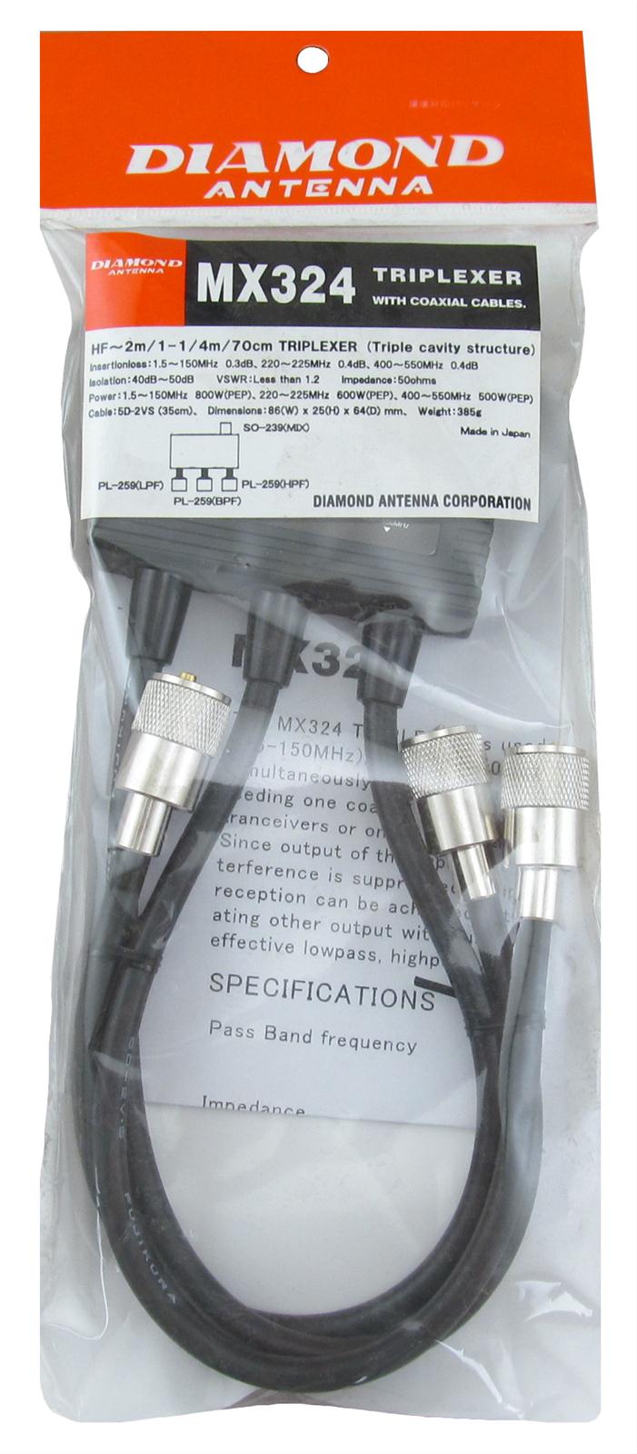 Diamond Antenna MX324 Diamond Antenna Triplexers | DX Engineering