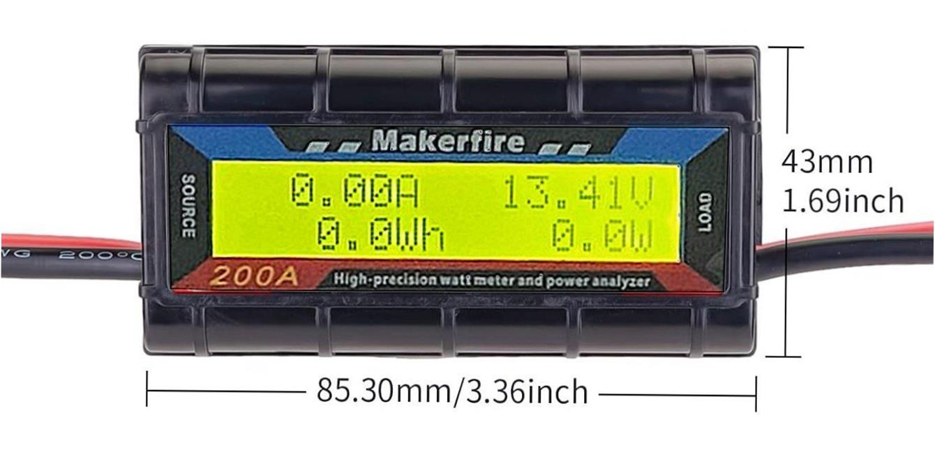 Misc Vendor DC-VAWM-200P 200 Amp Inline DC Power Analyzer and Watt ...