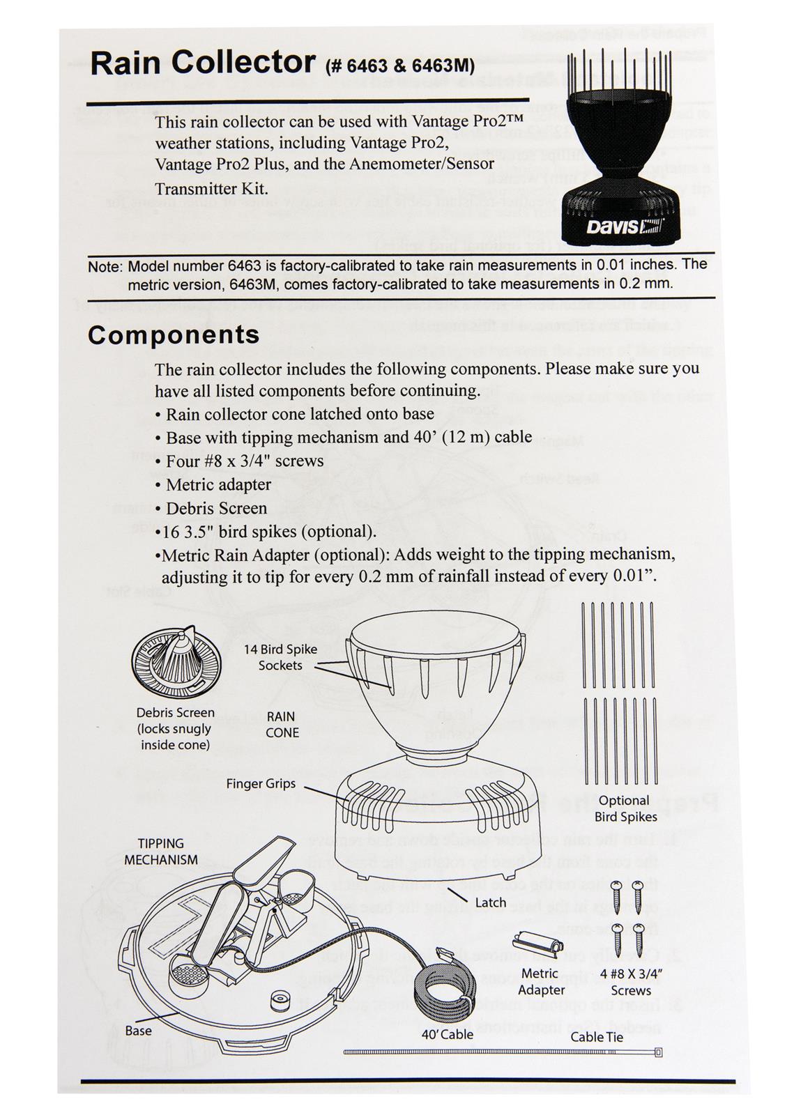 DAVIS 6463M Davis Instruments AeroCone Rain Collectors | DX Engineering