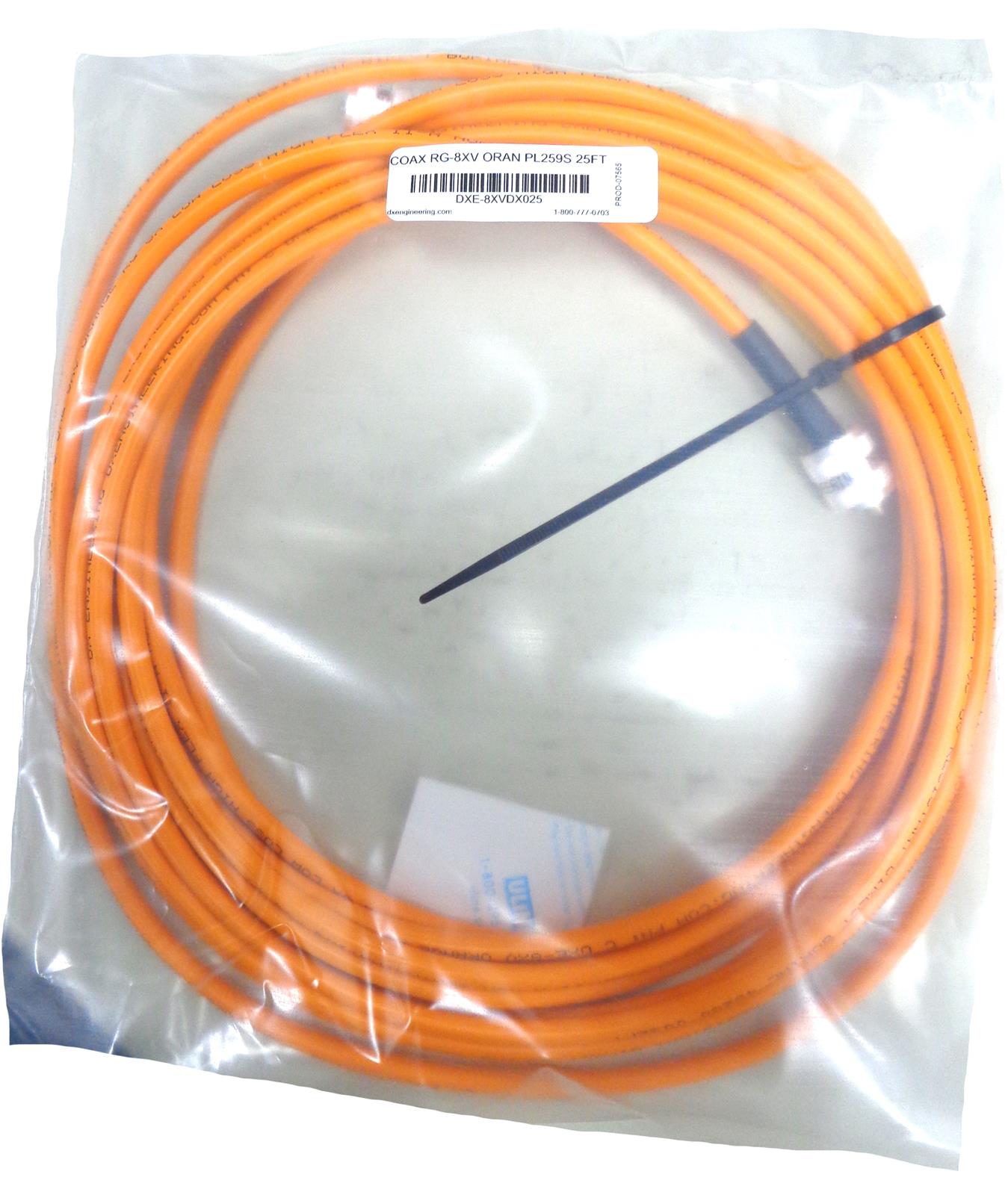 DX Engineering DXE-8XVDX025 DX Engineering RG-8X High Visibility Orange ...