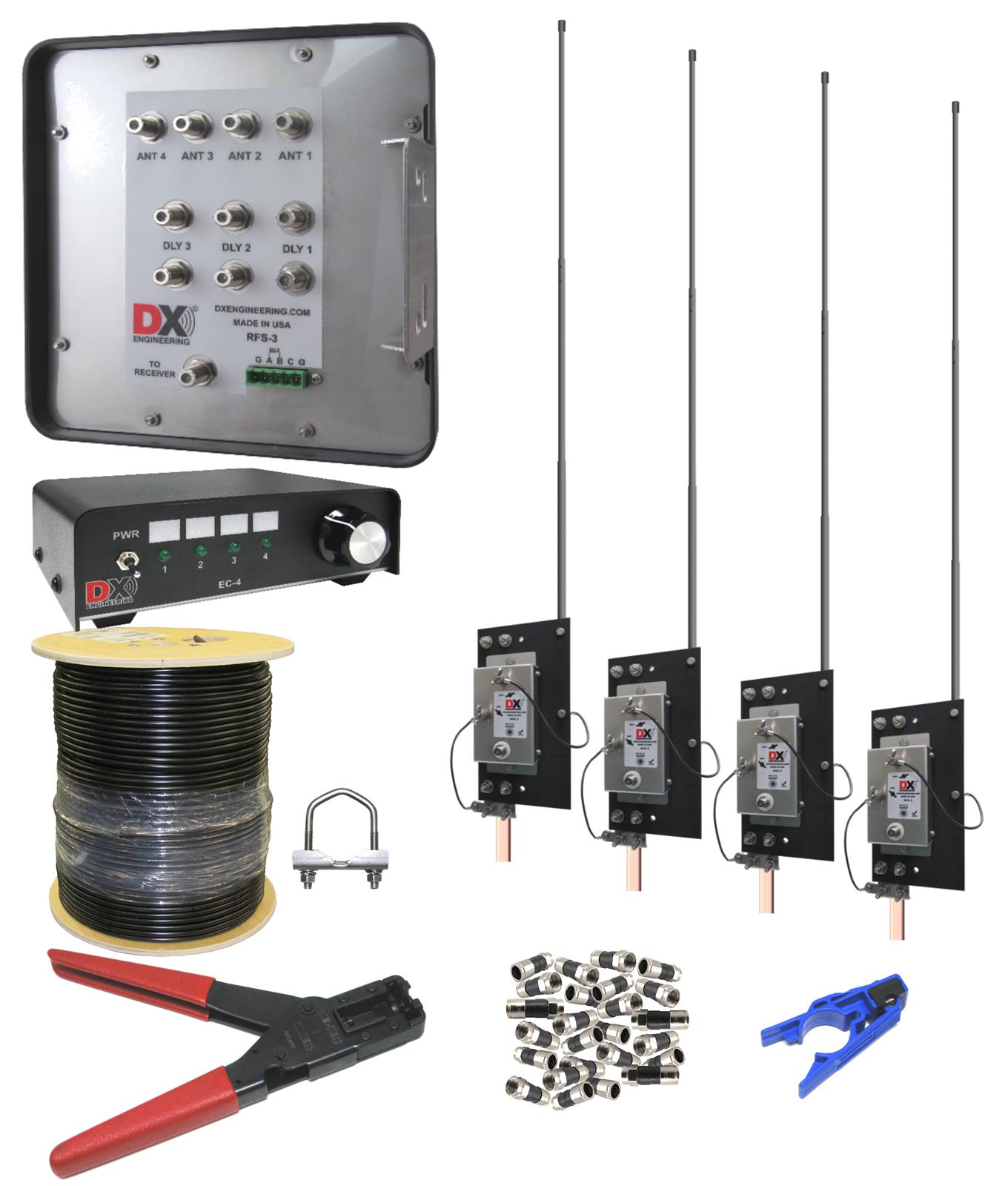 DX Engineering DXE-RFS-SYS-4S DX Engineering Receive Four Square Array ...