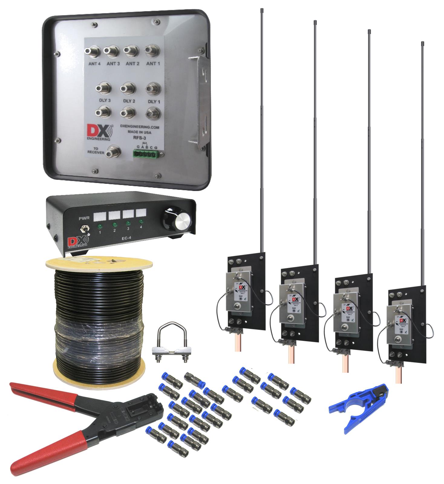 DX Engineering Receive Four Square Array Systems DXE-RFS-SYS-4S - Free ...