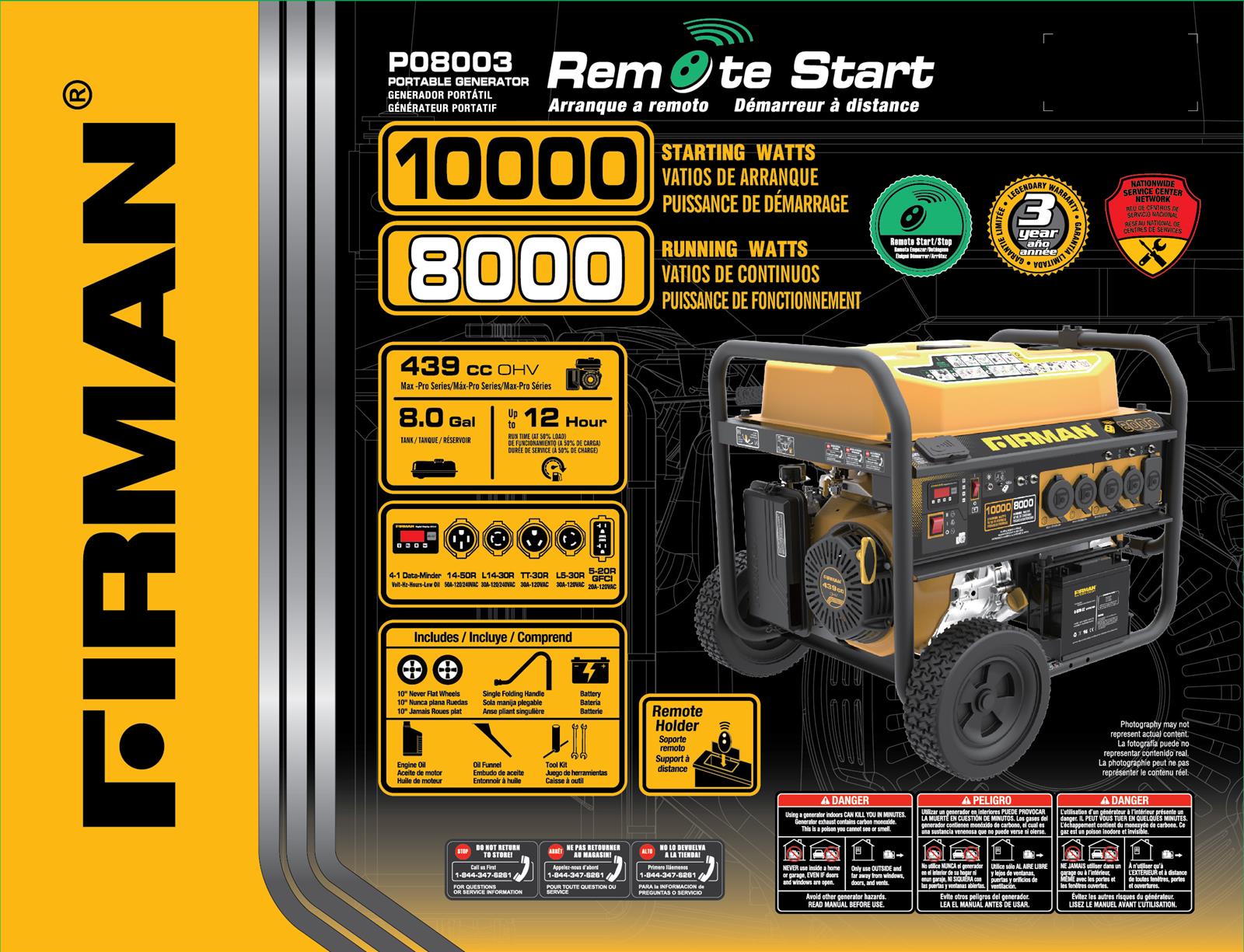 Firman P08003 Firman Portable Generators | DX Engineering