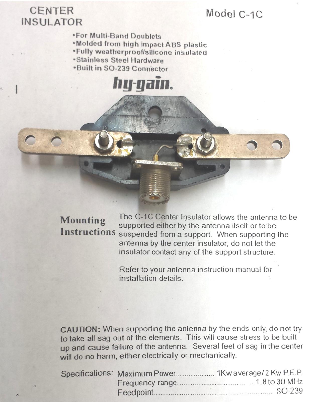 Hy-Gain C-1C Hy-Gain Center Insulators | DX Engineering