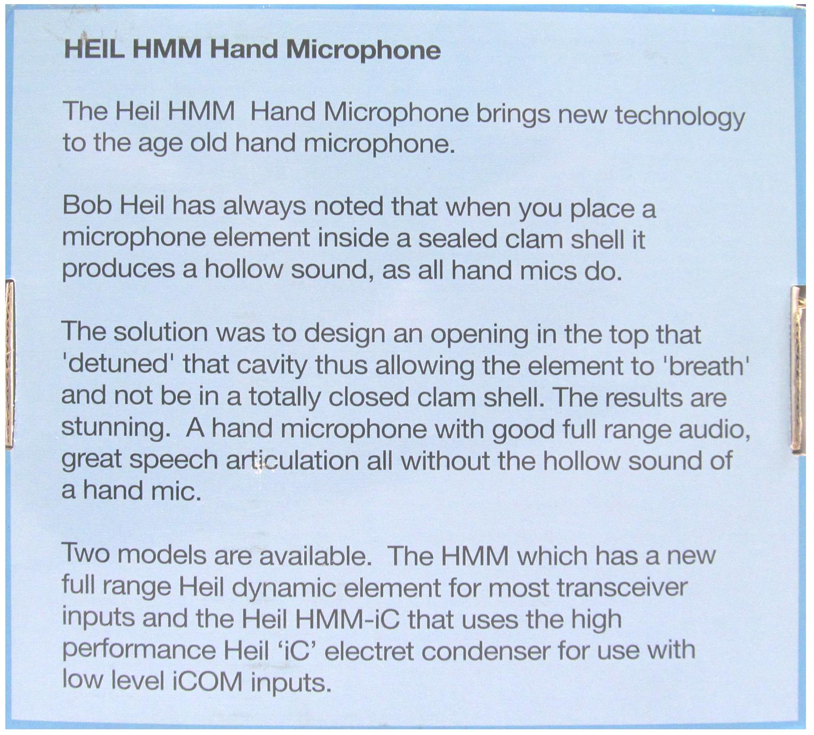 Heil Sound HMM-IC Heil Sound Microphones | DX Engineering