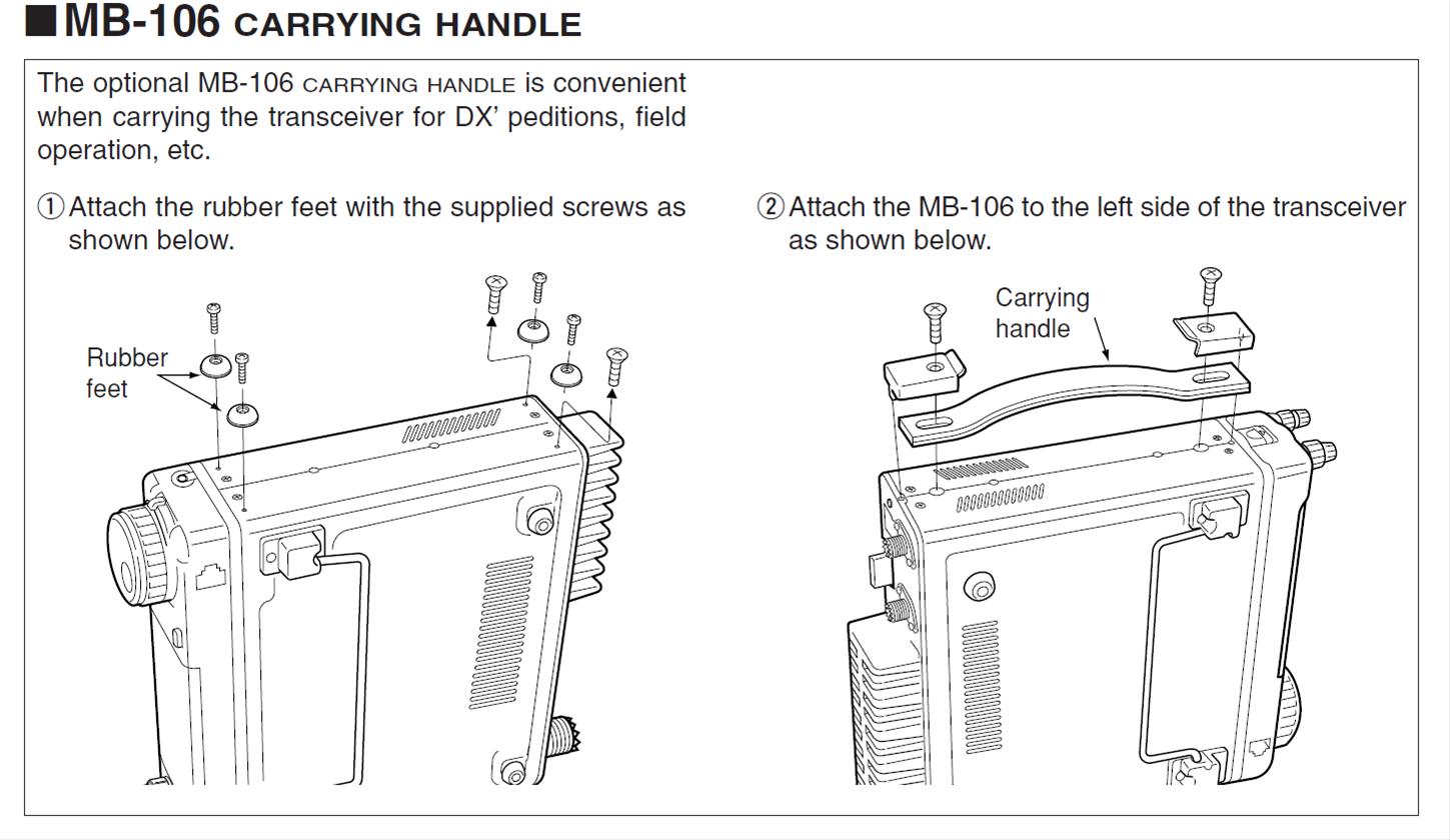 ICOM MB-106 ICOM Transceiver Carrying Handles | DX Engineering