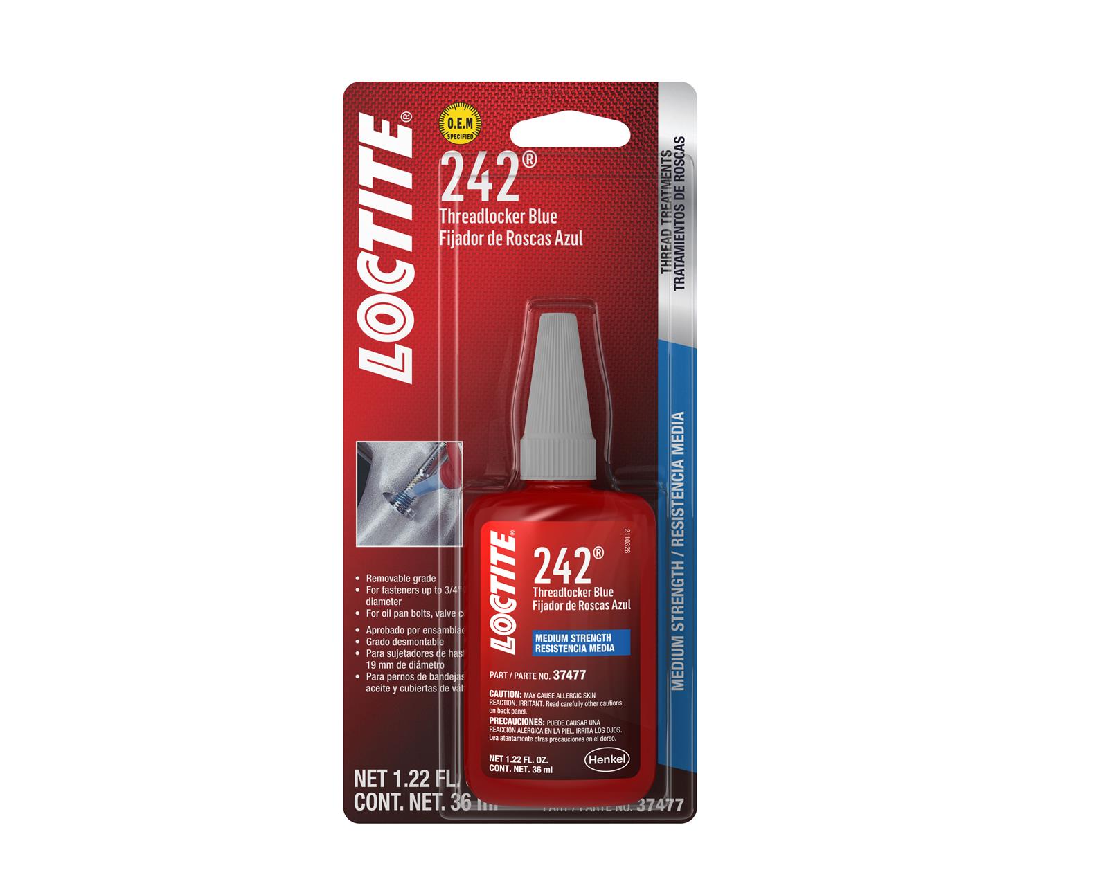 Loctite 37477 Loctite Threadlocker 242 Medium Strength | DX Engineering