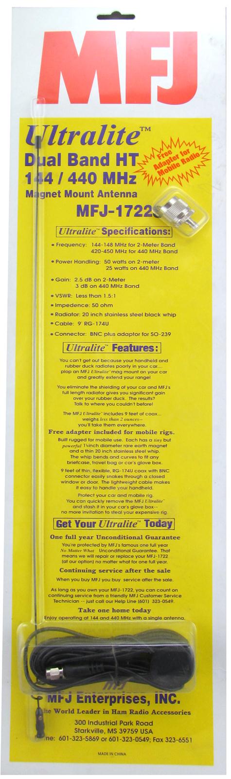 MFJ MFJ-1722S MFJ 1722S VHF/UHF Mobile Antennas | DX Engineering