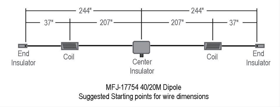 MFJ MFJ-17754 MFJ 17754 40/20M Dipole Antennas | DX Engineering