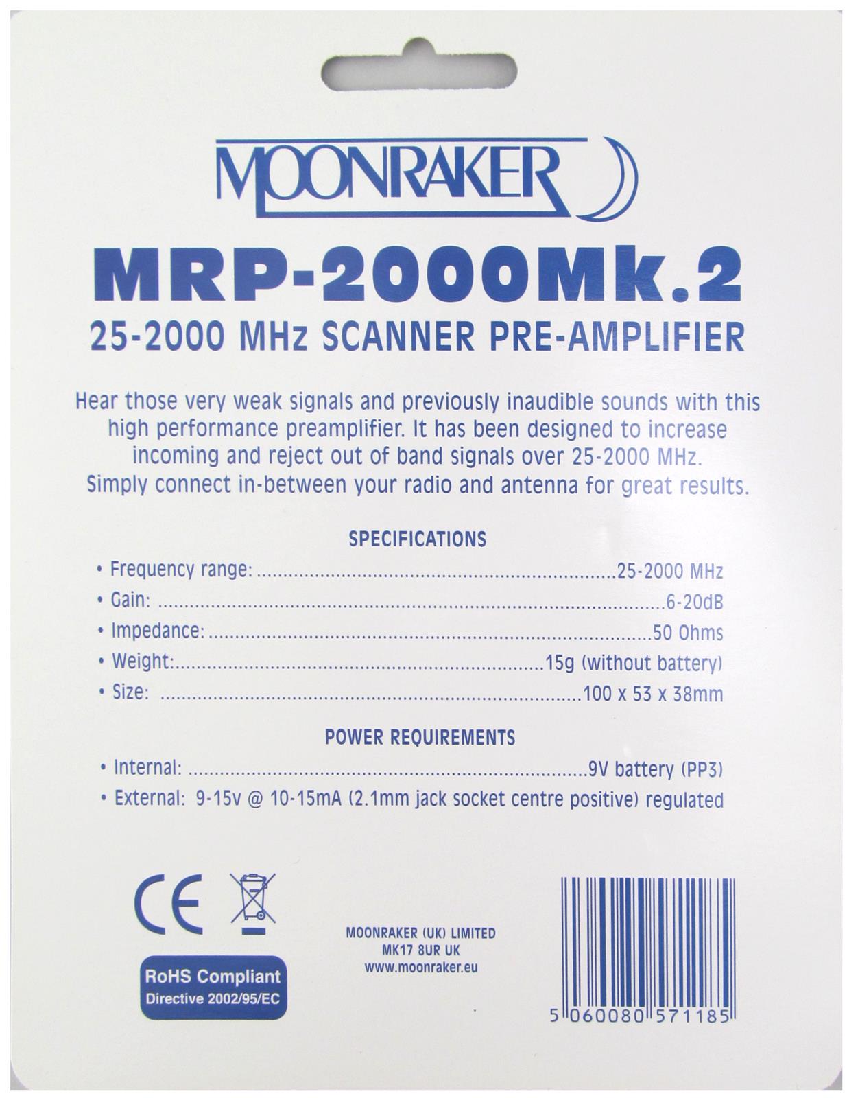 Moonraker MRP-2000MK2 Moonraker MRP-2000 MK2 25-2000 MHz Scanner ...