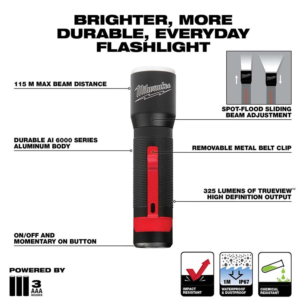 Milwaukee Tool 2107S Milwaukee Focusing Flashlights | DX Engineering