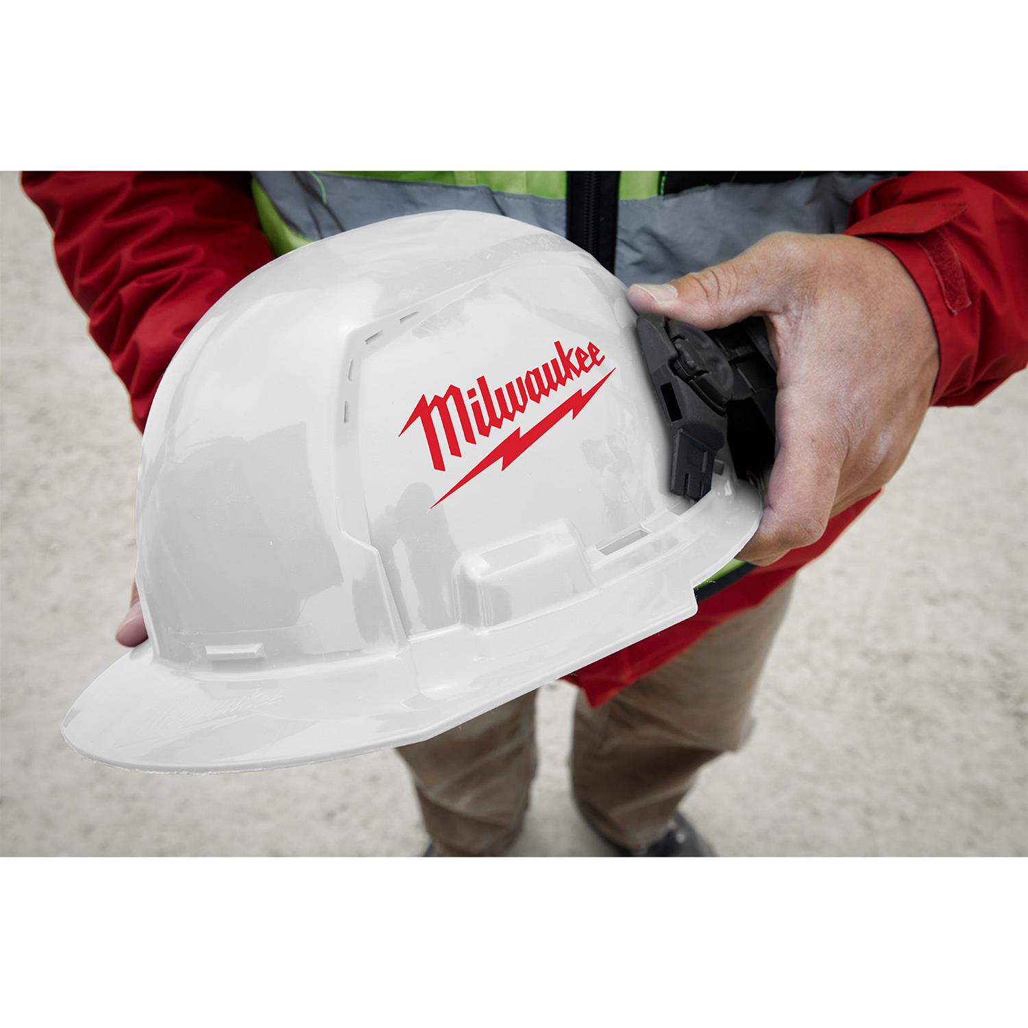 Milwaukee Tool 48-73-1220 Milwaukee Front Brim Vented Hard Hats with 6 ...