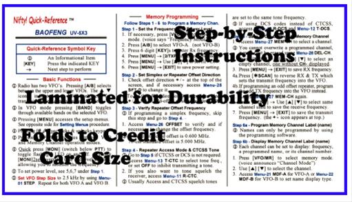 Nifty Accessories QR-UV5X3 Nifty Accessories Quick Reference Cards | DX ...