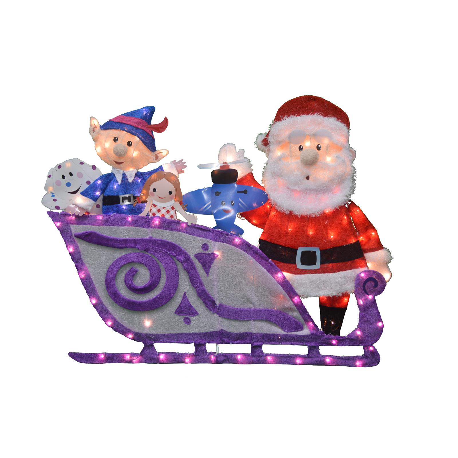 Summit Gifts 16366-L2D Rudolph's Santa and Misfit Sleigh Light Display ...