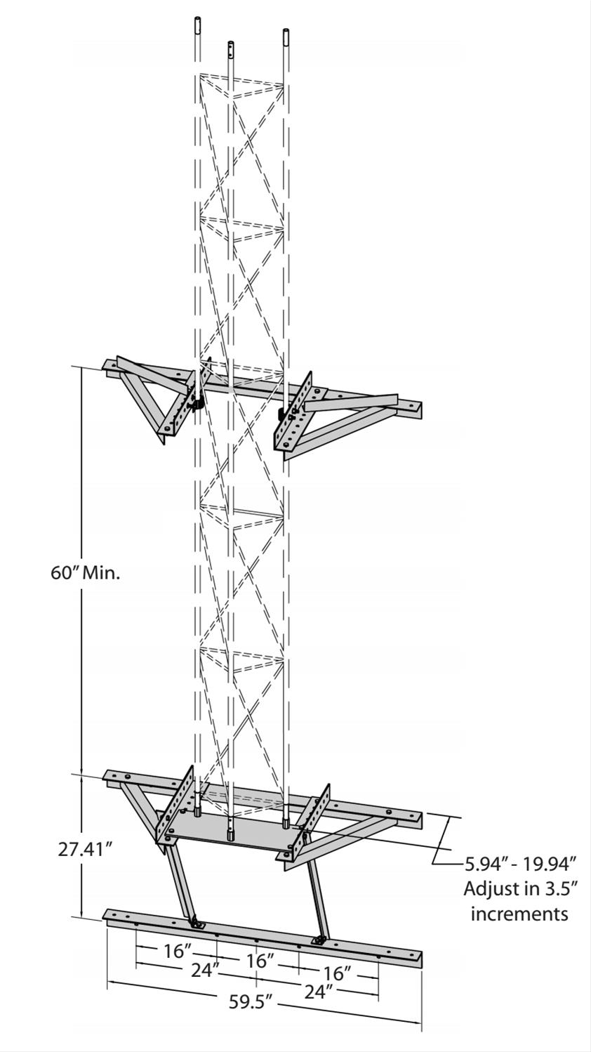 ROHN 25GWM ROHN 25GWM Wall Mount Bracketed Tower Supports | DX Engineering