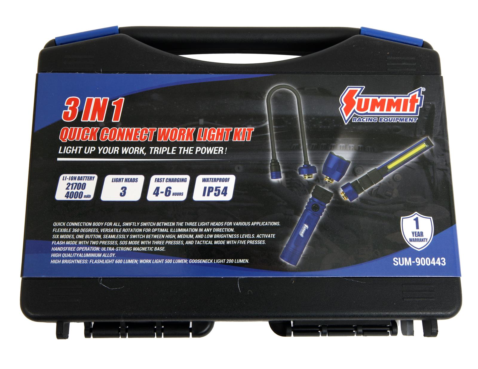 Summit Racing SUM-900443 Summit Racing™ 3-in-1 Quick-Connect Work Light ...