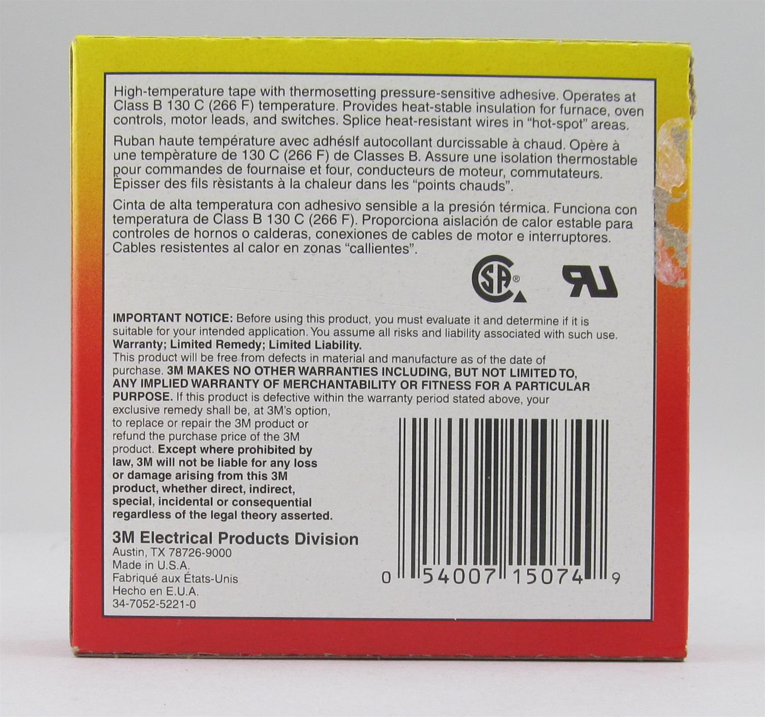 3M 27-3/4"X66' 3M Products Scotch 27 Glass Cloth Electrical Tape | DX ...