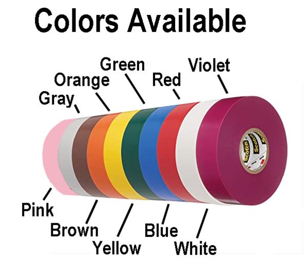 3M 35-3/4X66FT-OR 3M Products Scotch Multi-Colored Premium Vinyl ...
