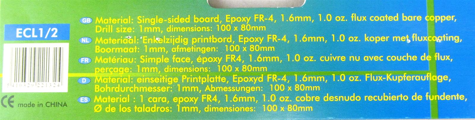 Velleman ECL1-2 Velleman Eurocard Printed Circuit Project Boards | DX ...