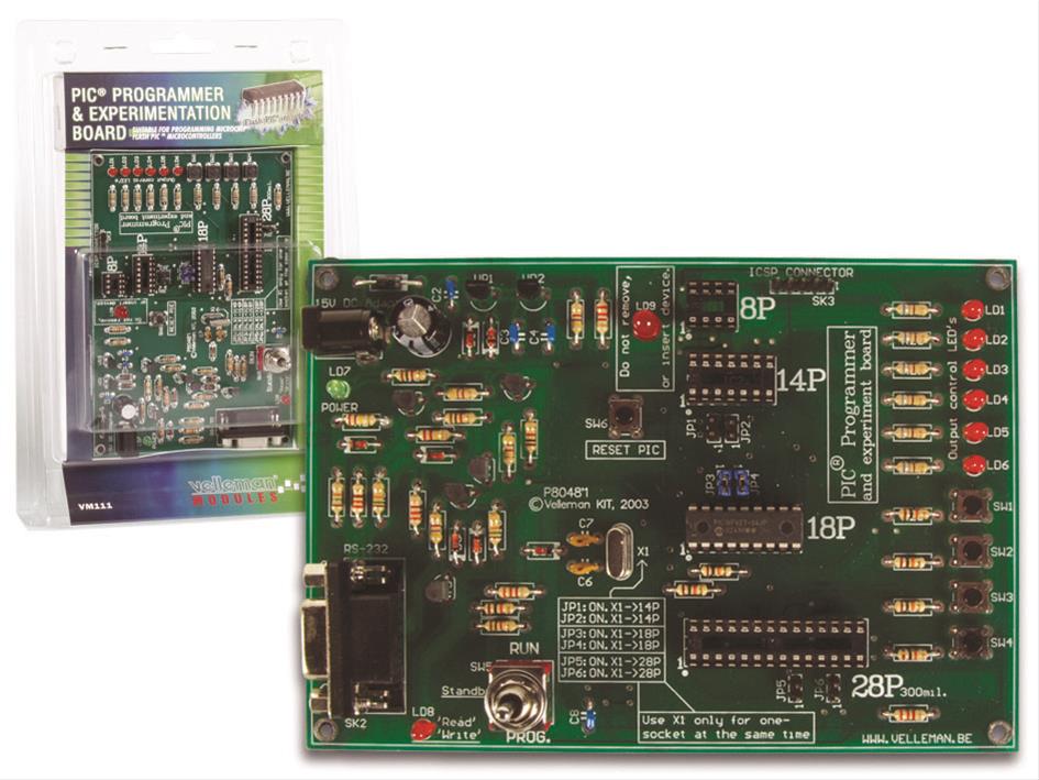 Velleman VM111 Velleman PIC® Progammer and Experiment Boards | DX ...