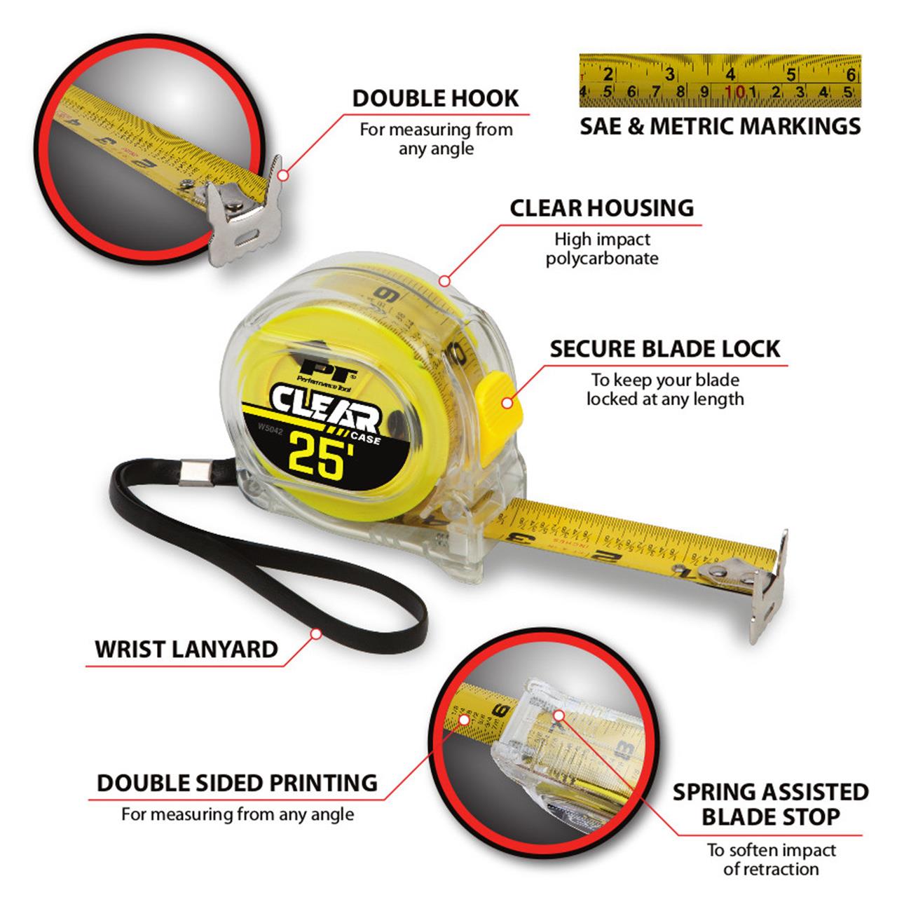 Performance Tool W5042 Performance Tool Clear Tape Measures | DX ...